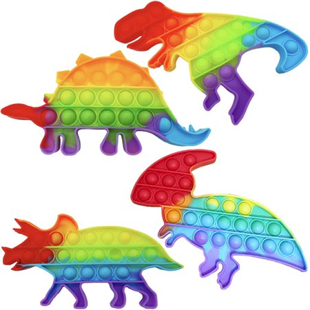 4 Pack Poppers Fidget Toys,Dinosaur Fidget Poppers Sensory Toy Sets ...