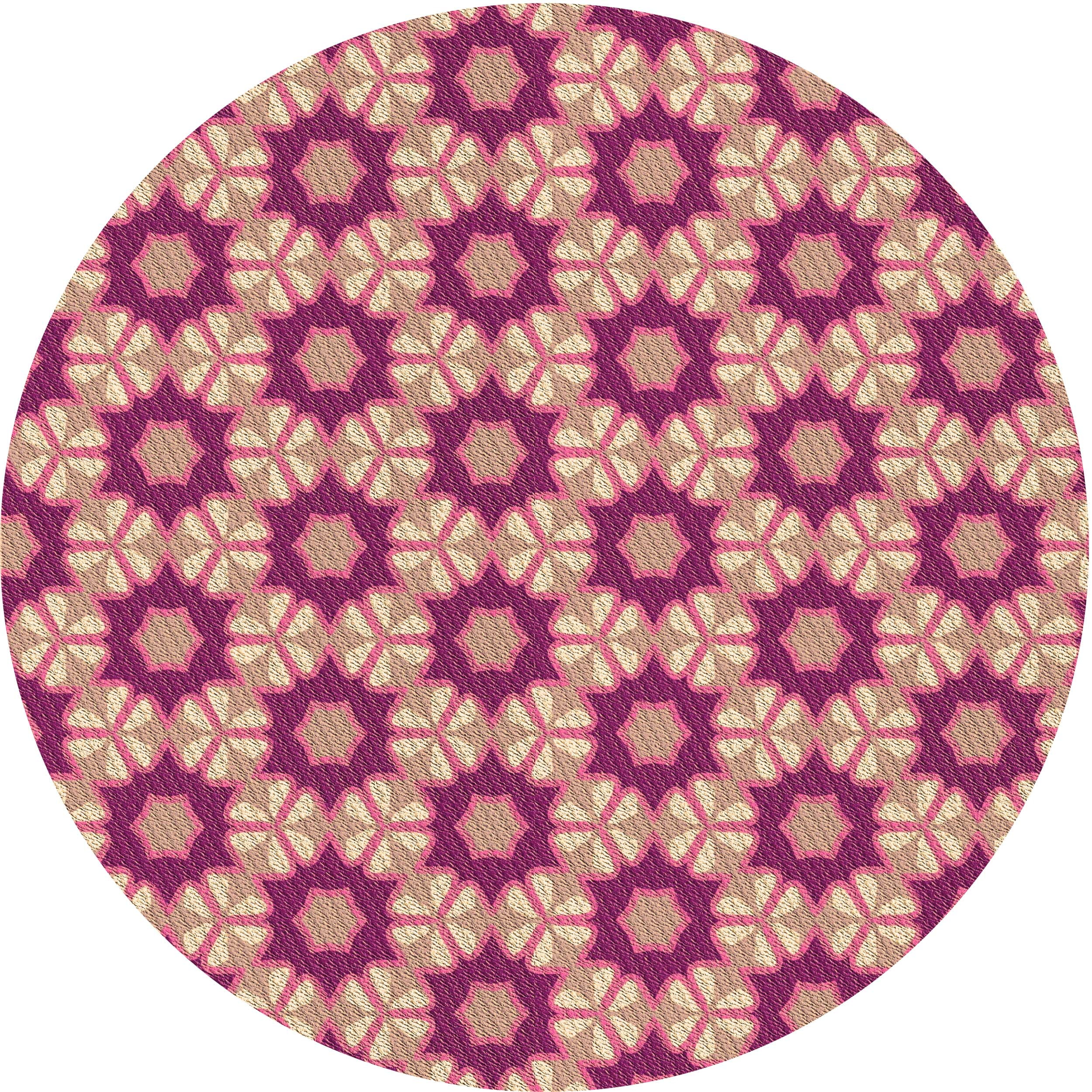 Ahgly Company Indoor Round Patterned Pink Lemonade Pink Area Rugs, 6 ...