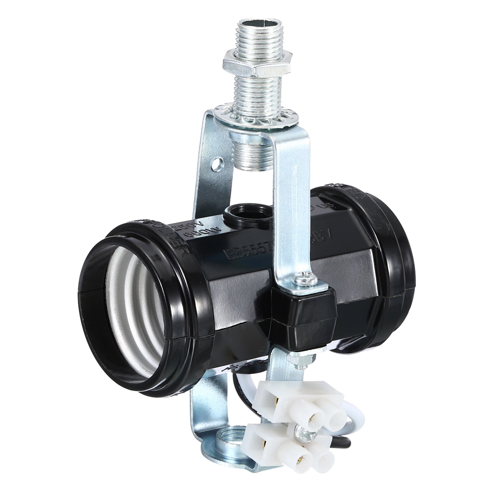 Uxcell E27 Double Base Bulb Socket Adapter M10 Thread Lamp Holder 2 ...