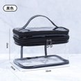 Clear Makeup Bag Double Layer Cosmetic Organizer, Transparent PVC ...