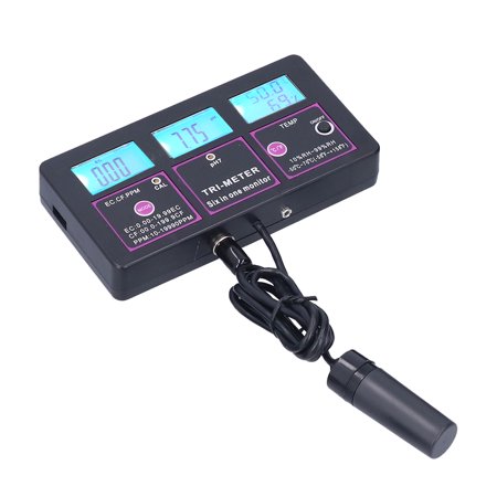Water Quality Tester, LCD Display PH Temp EC CF TDS Meter Automatic ...