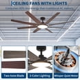 CazToi 72-Inch Large Modern Ceiling Fan with LED Light and Remote, 8 ...