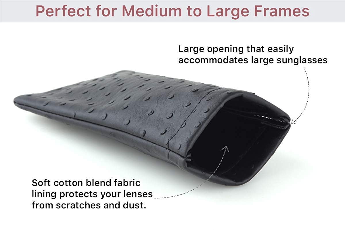 Slip In Eyeglass Case Soft Squeeze Top Pouch For Women Men, Medium To ...