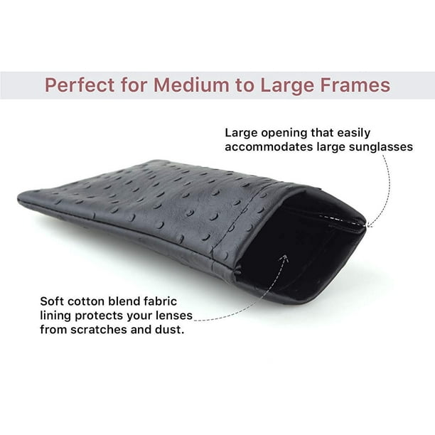Slip In Eyeglass Case Soft Squeeze Top Pouch For Women Men, Medium To ...