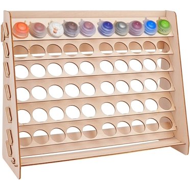 Jetcloudlive Craft Paint Storage Organizer 63 Holes Wall-mounted PVC ...