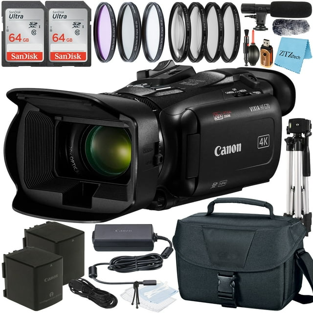 Canon Vixia HF G70 4K Camcorder - Vlogging Set with SanDisk 64GB, Case ...