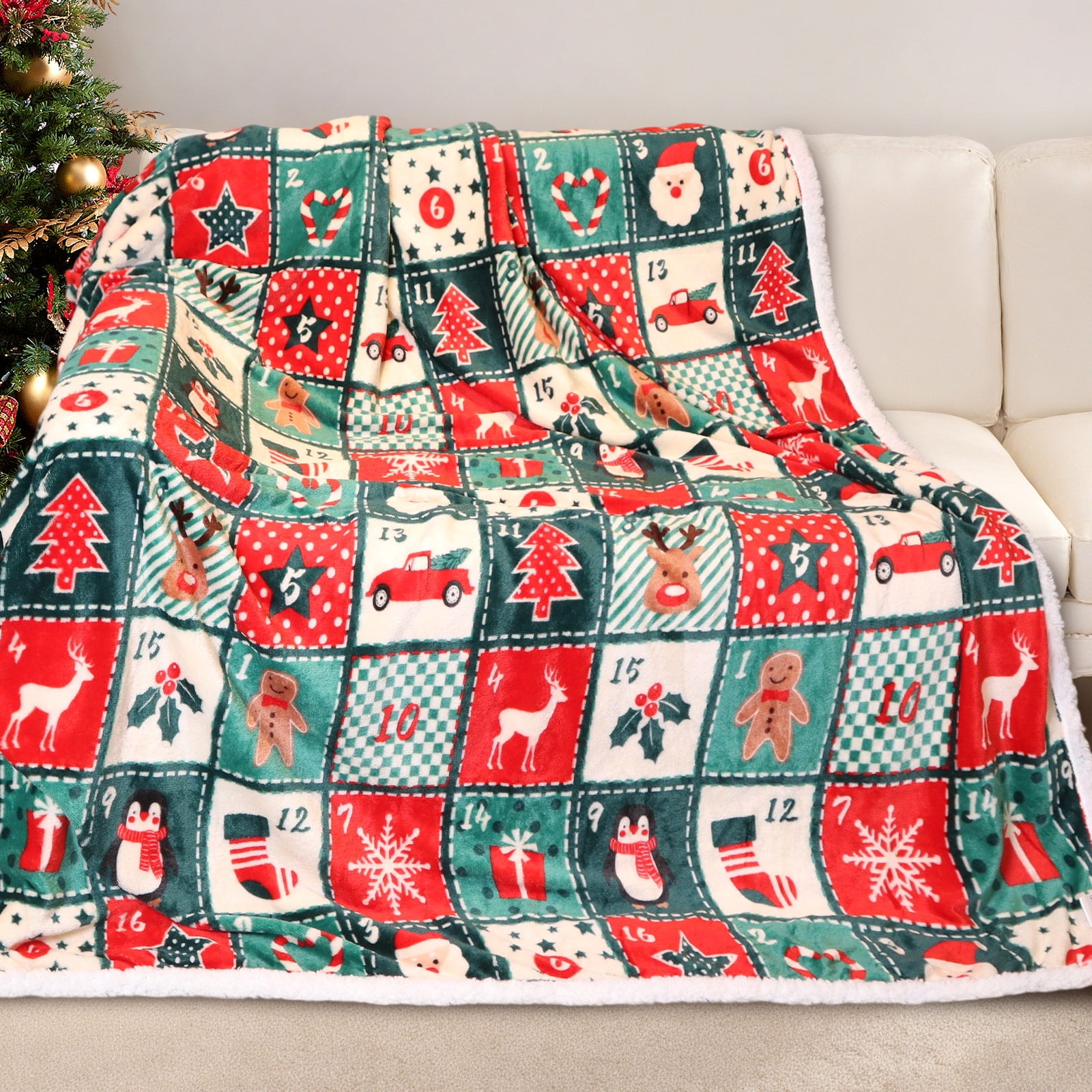 Click here for Gogreen Christmas Sherpa Fleece Throw Blanket For... prices