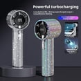 Rhinestone Fan, Diamond Portable Handheld Turbo Fan with 199 Gear Wind ...
