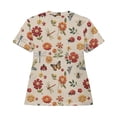 Binienty Dragonfly and Ladybug Pattern Scrub Shirts for Women Stretchy ...