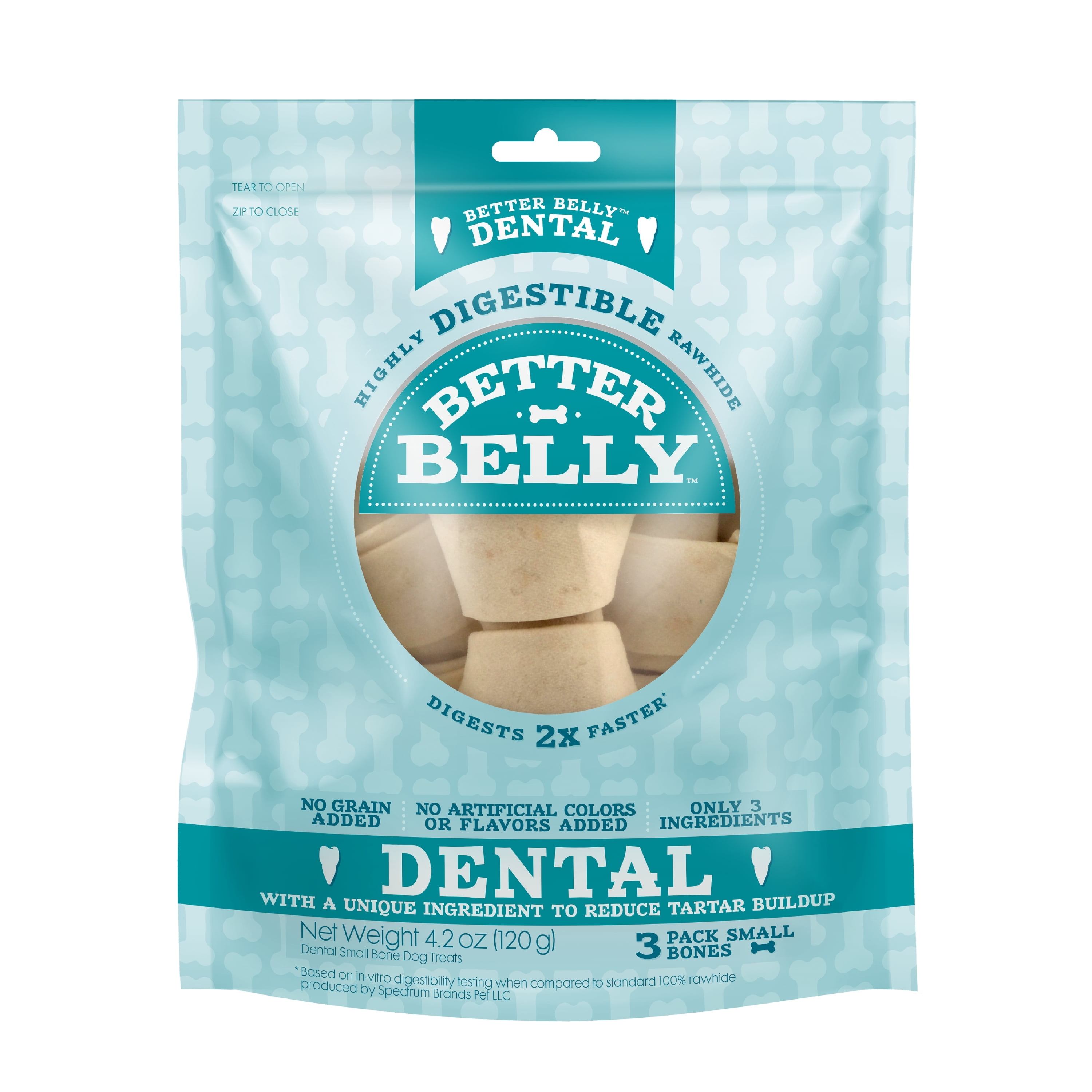 Better Belly Dental Easily Digestible Dog Chews 3 Count Small Bones ...