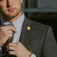 18K Gold Tone lapel Pins Brooch for Men Suit, Metal Flower Brooch Pins ...