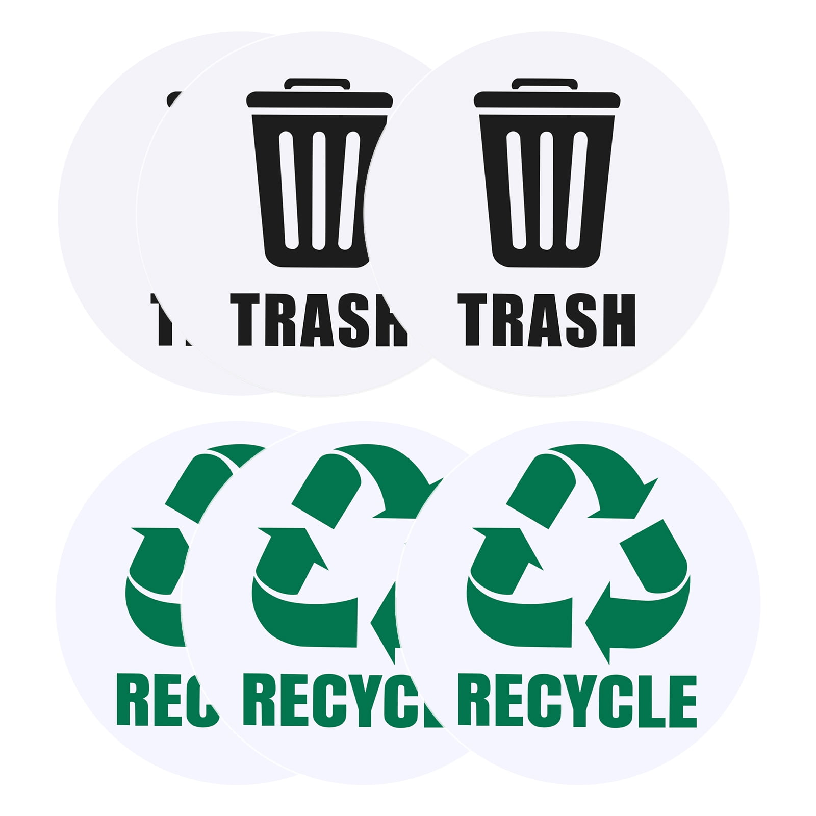 Reciclar Adhesivo Basura Bote Papelera Etiquetas 5 Pulgadas Grande ...