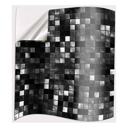 24x Tile Sticker For Bathroom And Kitchen 10 X 10cm Black White Mosaic ...