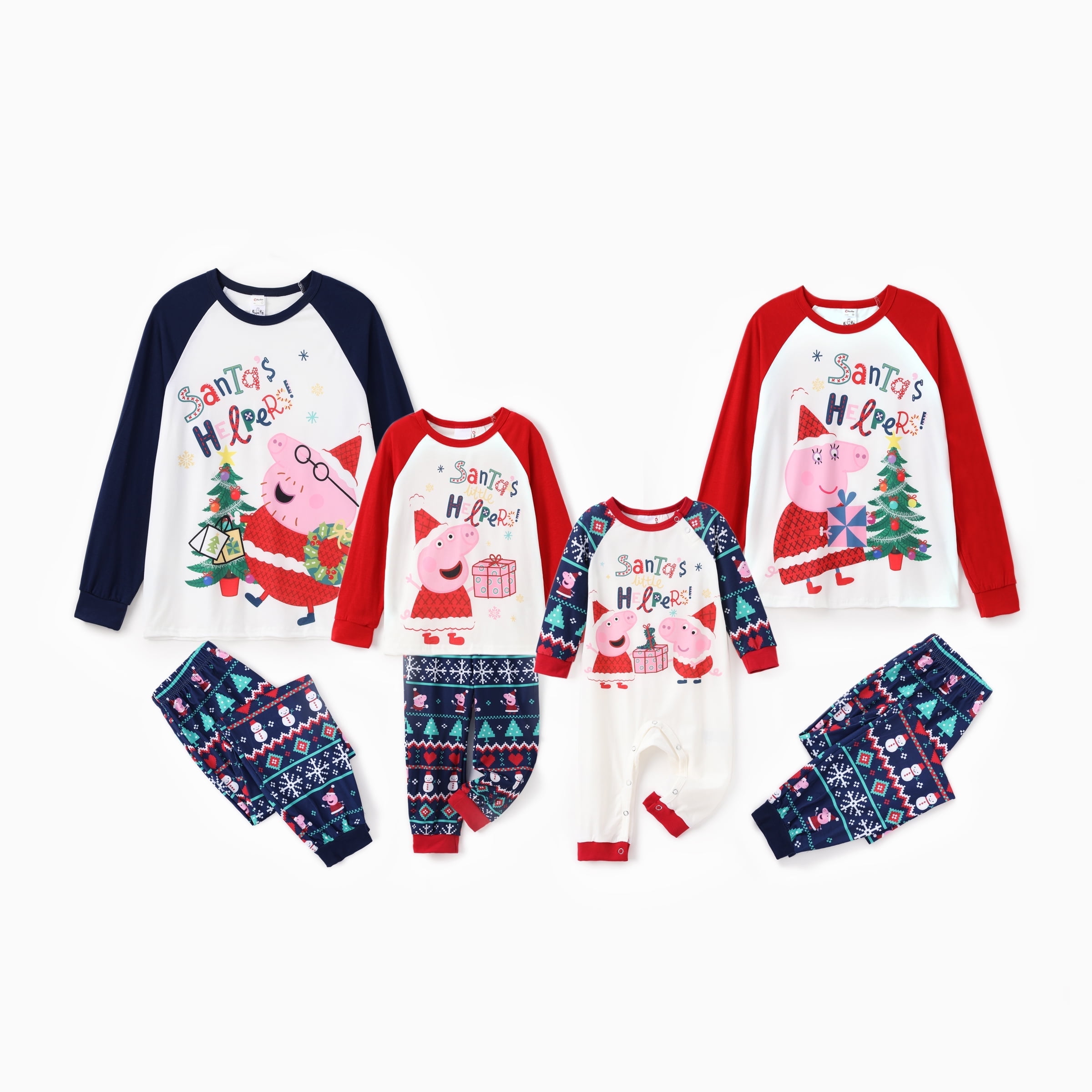 Peppa Pig Womens Christmas Pajamas Graphic Tops and Pants Sleepwear ...