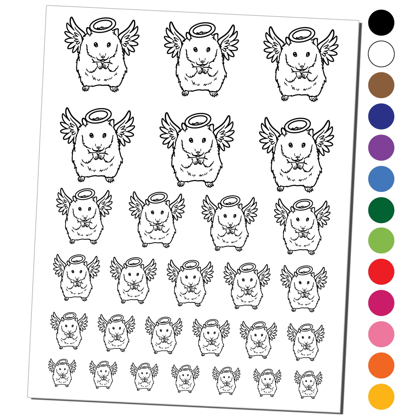 Angel Hamster Loss of Pet Water Resistant Temporary Tattoo Set Fake ...