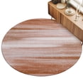 Brown Red Gradient Round Living Room Rugs 6 ft, Minimalist Sea Waves ...