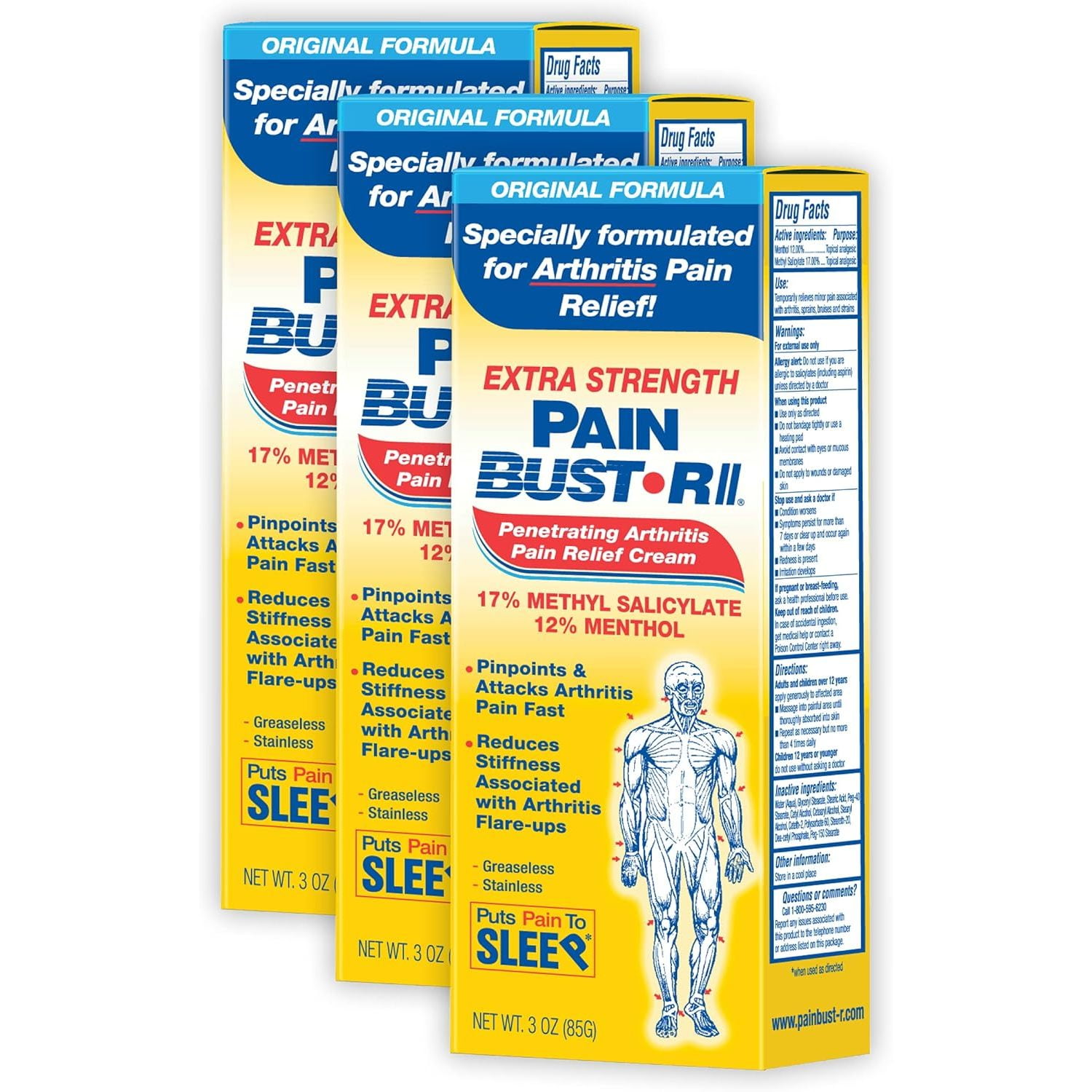 Pain Bust-R II Arthritis Pain Relief Cream - Fast Acting Non-Greasy ...