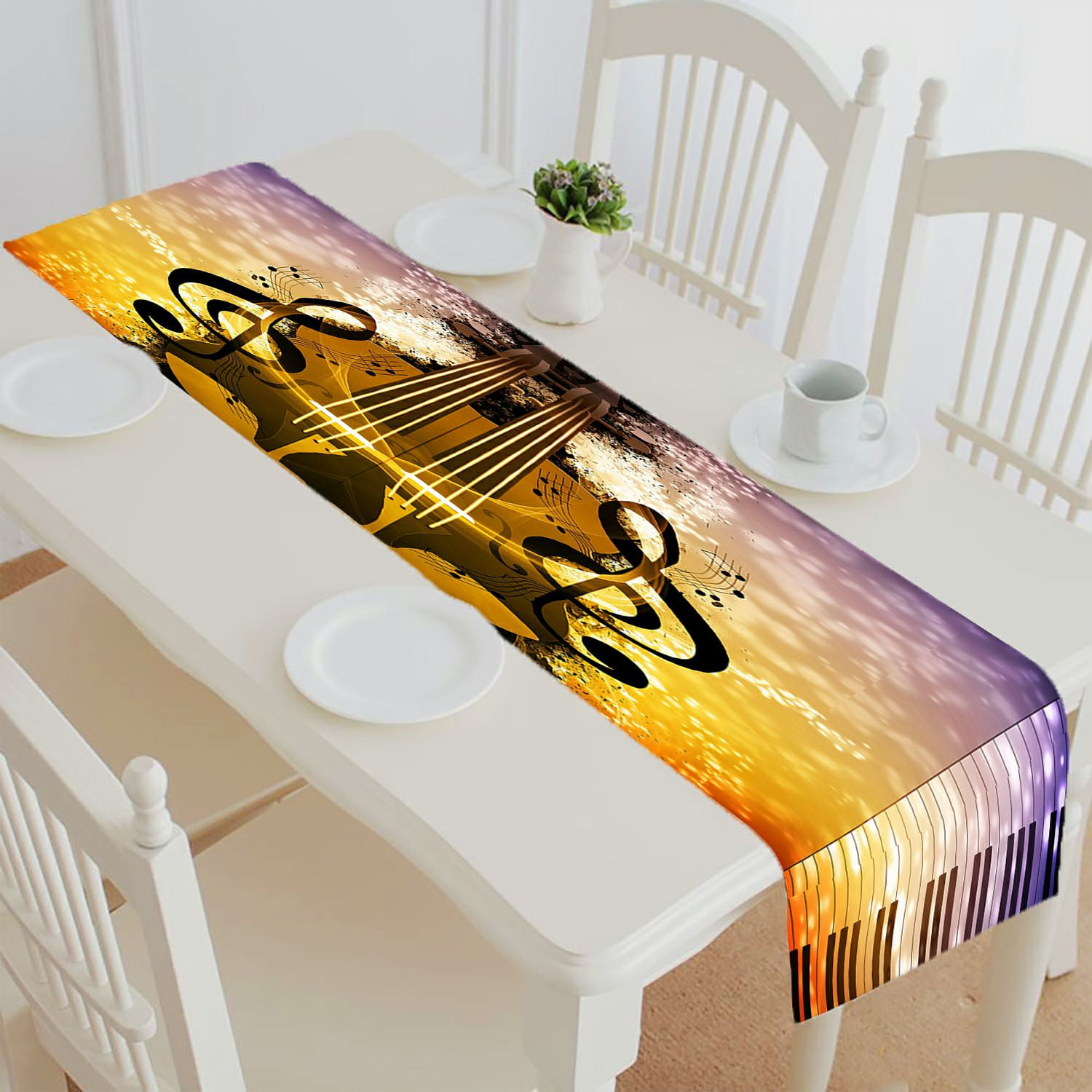 ABPHQTO Abstract Music Night Concert Table Runner Placemat Tablecloth ...