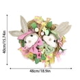 Easter Bunny Wreath Door Decoration 18.9in Wall-Mounted Welcome Floral ...