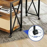 ModFusion All Around 360° Rotating Side Table, Rustic Brown Movable ...