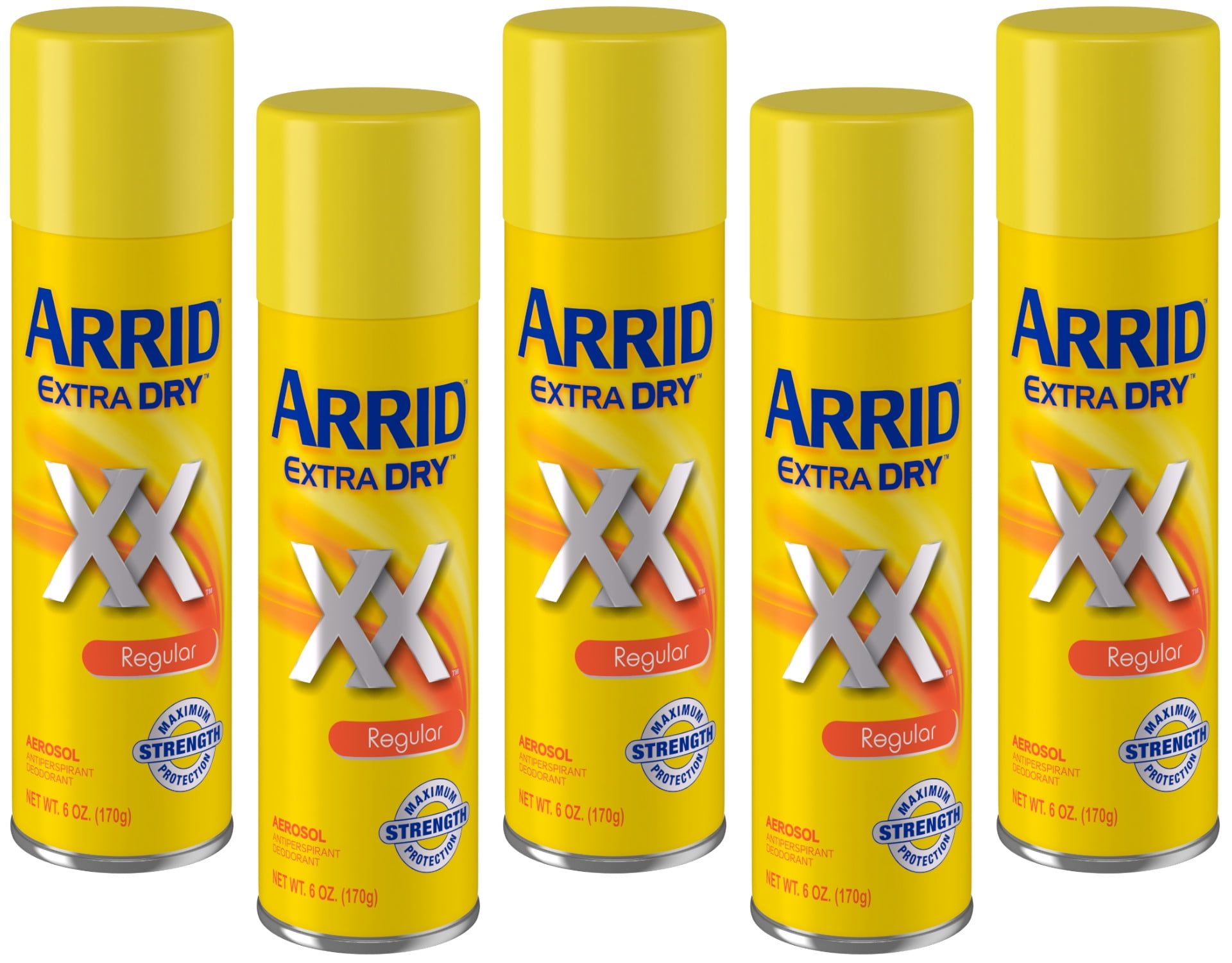5 Pack - ARRID Extra Dry Anti-Perspirant Deodorant Spray Regular 6 oz ...