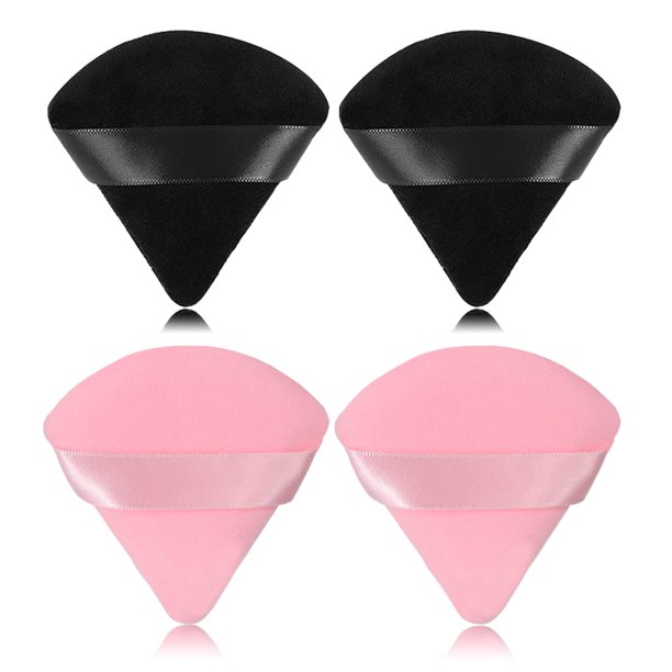 4 Pieces Soft Triangle Powder Puffs,Pure Cotton Makeup Puff for Face ...