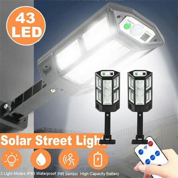 2 Pack Solar Street Lights, Outdoor Street Lamps Motion Sensor, Dusk to ...
