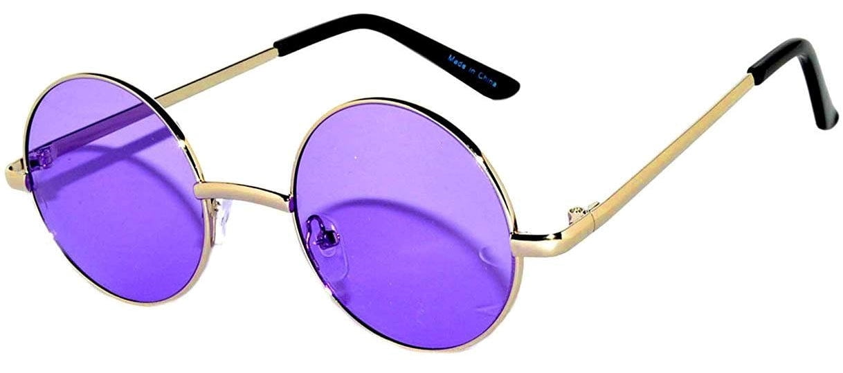 Round Sunglasses - Small (43mm) Gold Frame / Purple Lens - Walmart.com
