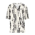 BiZtdJrK Womens Print Linen Shirts Plus Size Half Sleeve V Neck Button ...