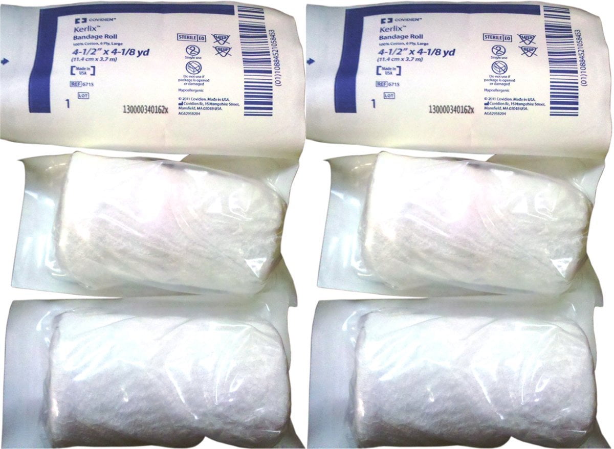 Kerlix Fluff Bandage Roll Gauze 6-Ply Roll Sterile 4.5 Inch X 4.1 Yard ...
