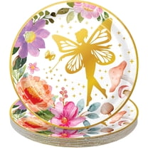 HOME & HOOPLA Fairy Party Supplies - Enchanted Floral Metallic Gold ...
