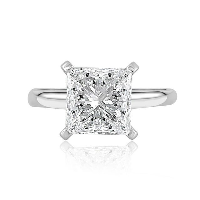 Lab Created Princess Cut Solitaire Diamond Ring in 18K Gold - Samsclub.com