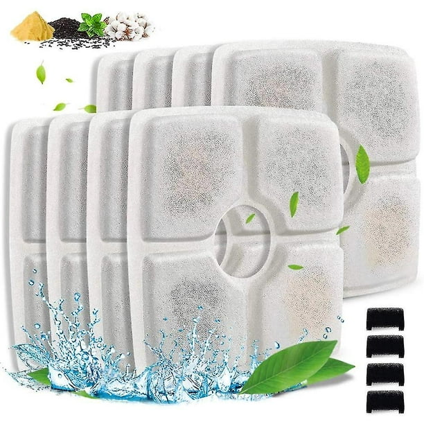Pet Fountain Filter Set 8 Pack 3 Triple Filtration System Replacement ...