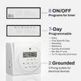 BN-LINK 7 Day Heavy Duty Digital Programmable Timer, Dual Outlet ...