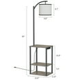 SUNMORY Floor Lamp with End Table, Built-In Lamp, Shelves, USB and AC ...