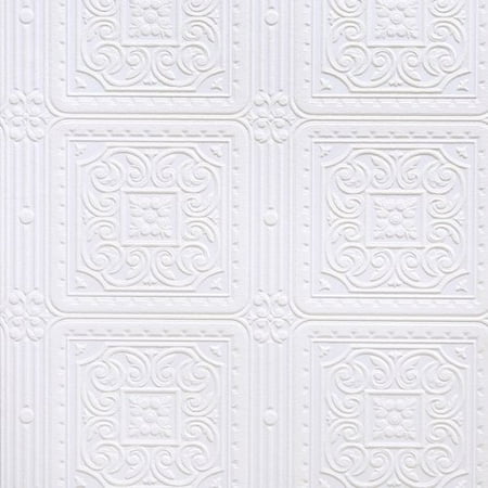 Brewster RD80000 Anaglypta Paintable Scroll in Square Tiles Wallpaper ...