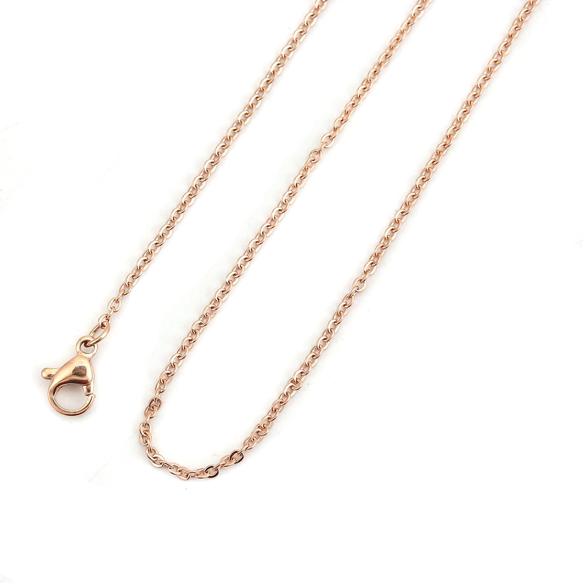 1.5mm Stainless Steel Rose Gold Cable Chain Necklace Jewelry for Men ...
