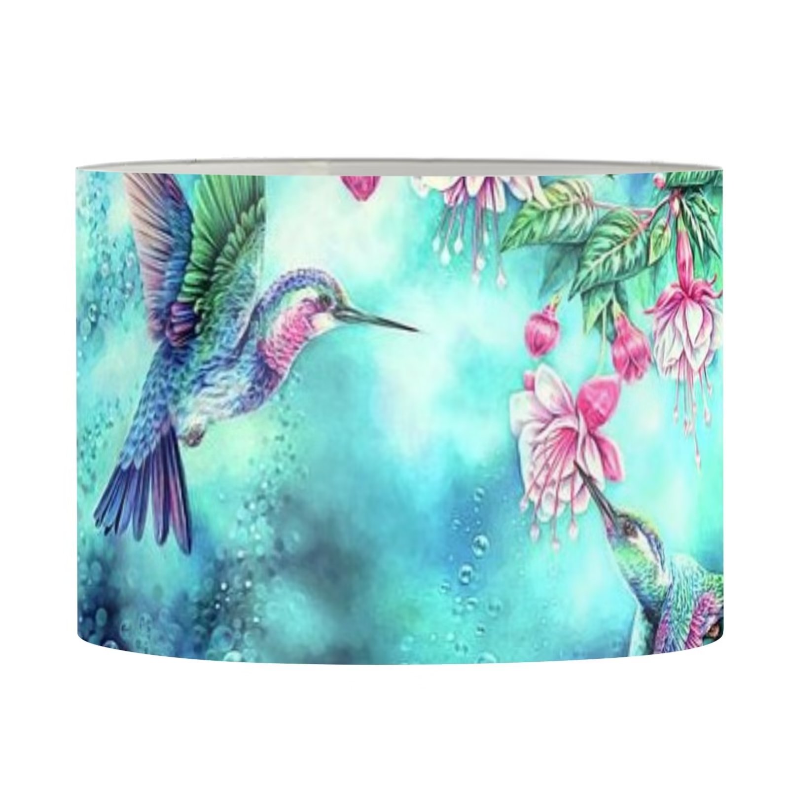 NETILGEN Drum Lampshade Art Bird Flowers Cylinder Lampshades For Kids