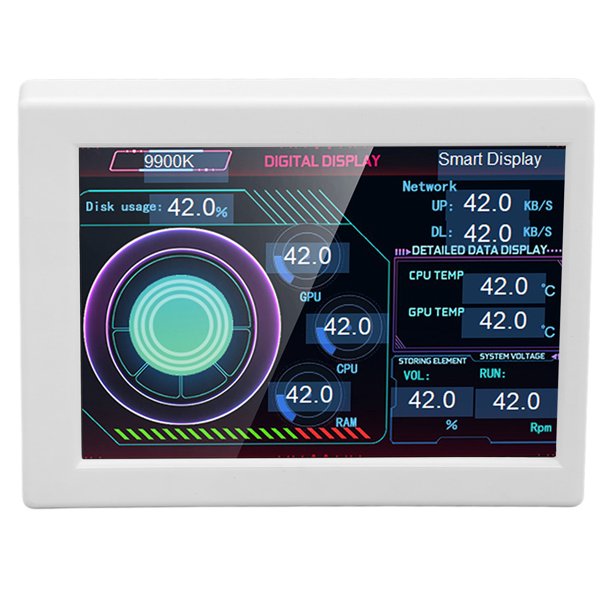 PC Sensor Panel, 3.5 Inch IPS Display Stepless Dimming Rotating Theme ...