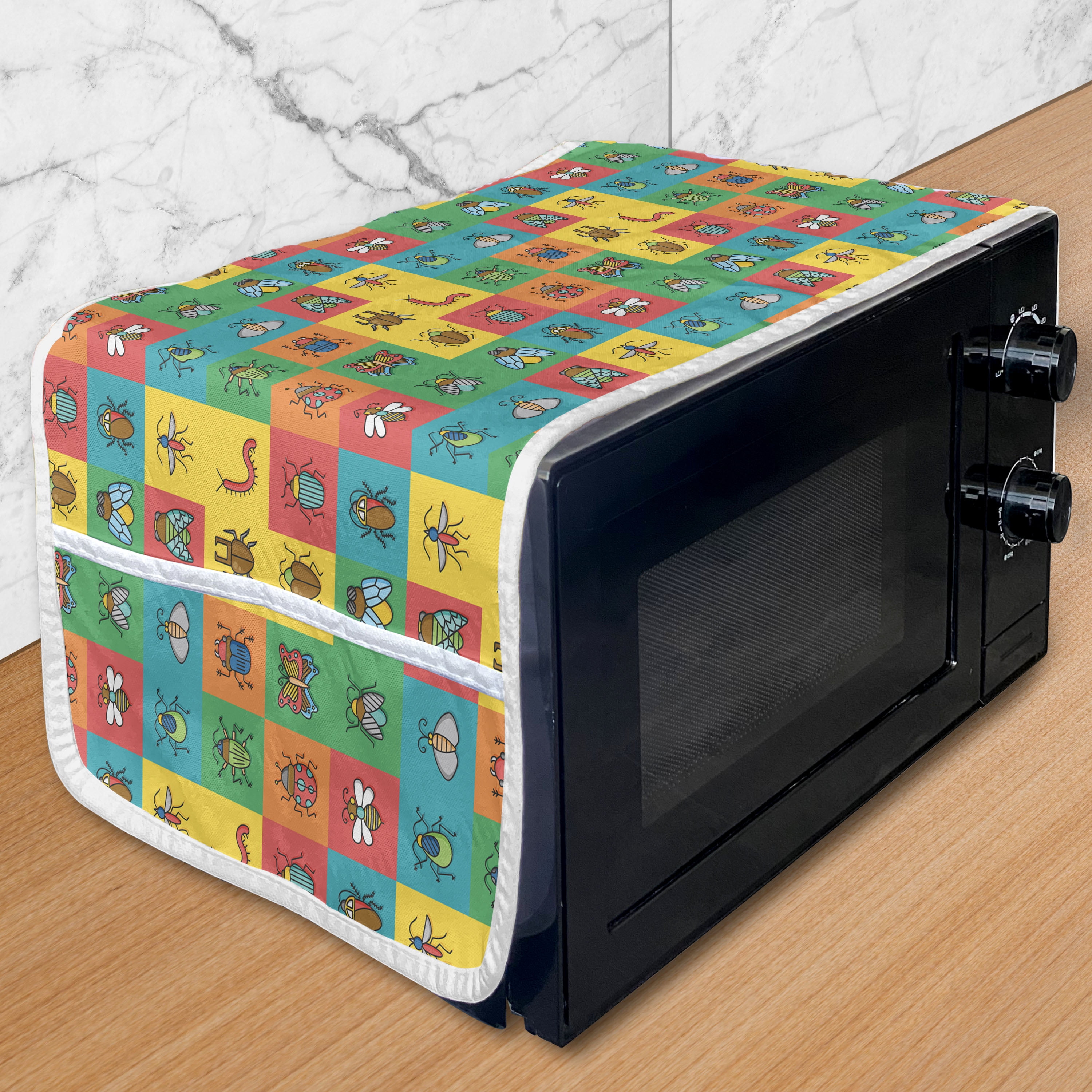 Colorful Microwave Oven Cover, Cartoon Image of Bugs as Bumblebee ...