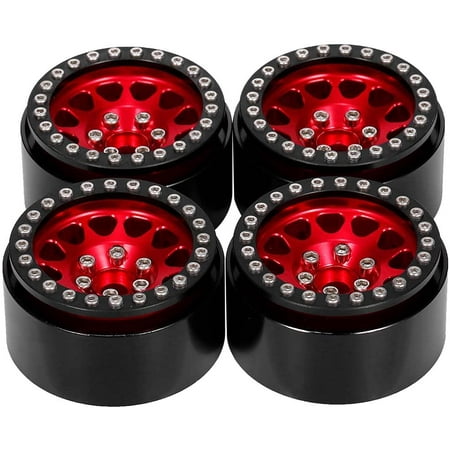 RC Rim,4PCS Metal 1.9 Beadlock Wheel Rim Hub for 1/10 Hsp Redcat Tamiya Axial SCX10 D90 HPI RC ...