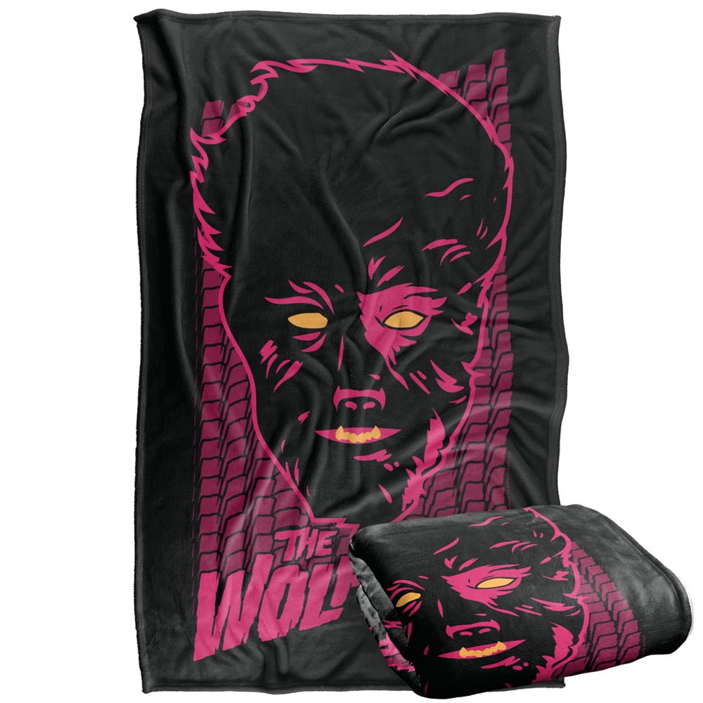 Universal Monsters Blanket, 36'x58' Wolfman Neon Silky Touch Super Soft ...
