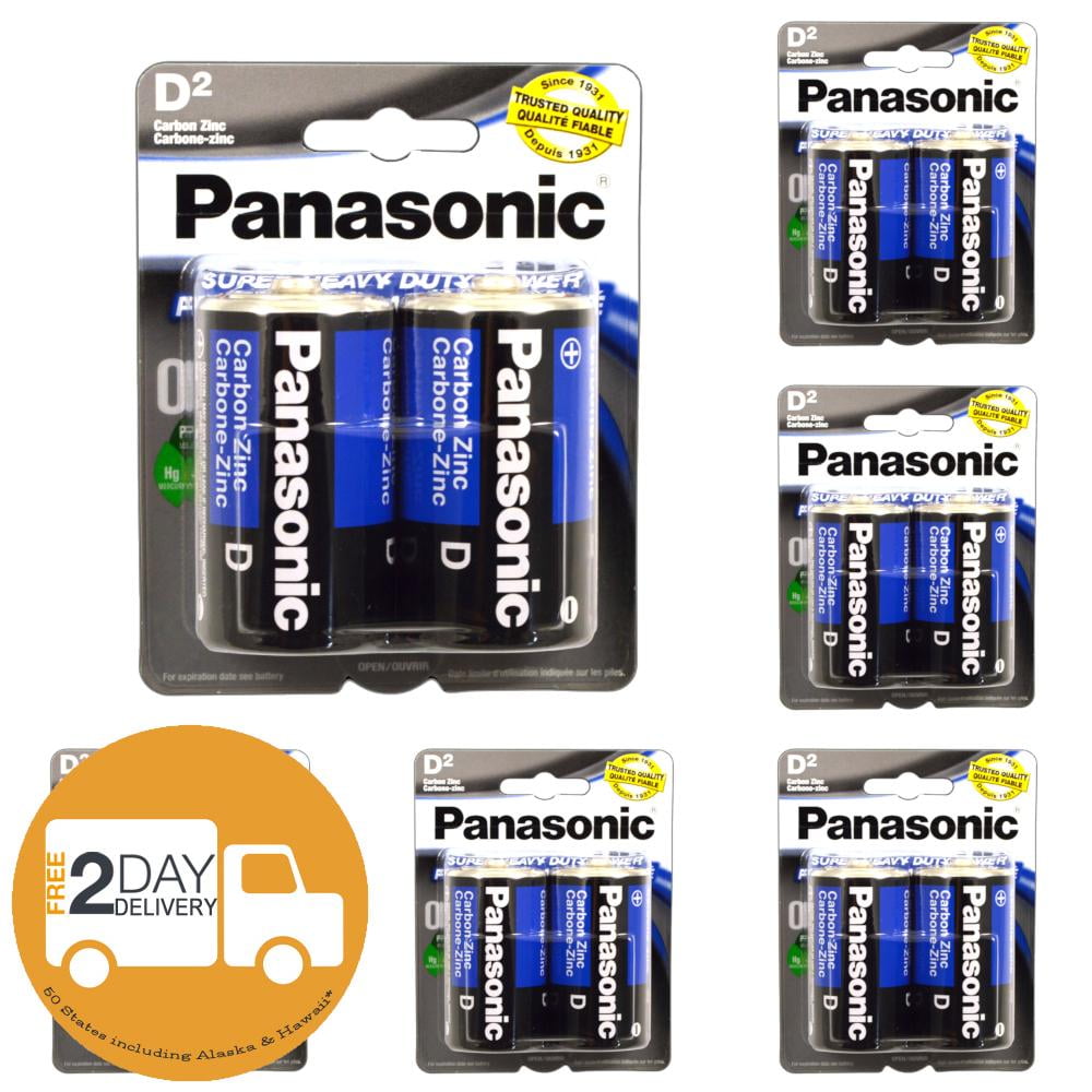 12 PCS Size D Panasonic Batteries Super Heavy Duty Power Zinc Carbon Battery 1.5v - Walmart.com