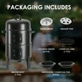 16-inch 3-Tier Vertical Charcoal Smoker Grill - Portable Zinc Alloy BBQ ...