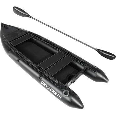 10ft Inflatable Boat, Heavy-Duty PVC Assault Raft with 2 Air Chambers ...