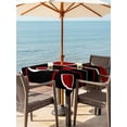 Abstract Geometric Lines Square Outdoor Tablecloth with Umbrella Hole ...