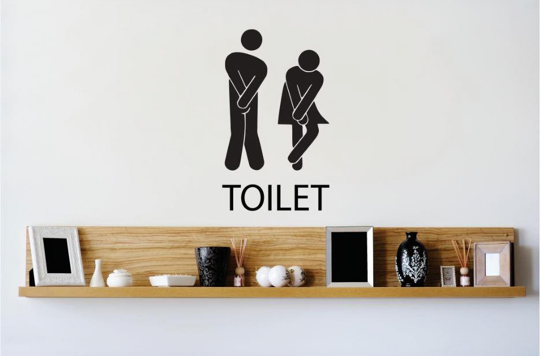 Vinyl Wall Decal Sticker : Toilet Bathroom Sign Image Quote Bedroom ...