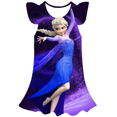 Disney Frozen Elsa princesse dessin animé robe 3D imprimer filles robe ...