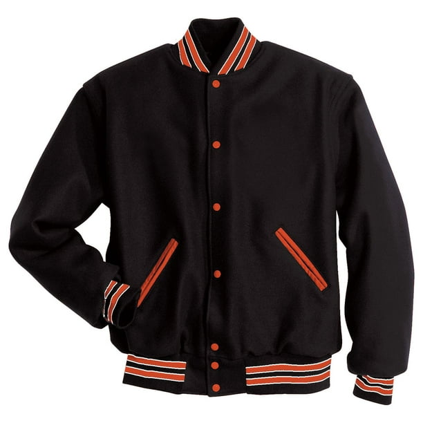 Letterman Jacket L Black/Burnt Orange/White - Walmart.ca