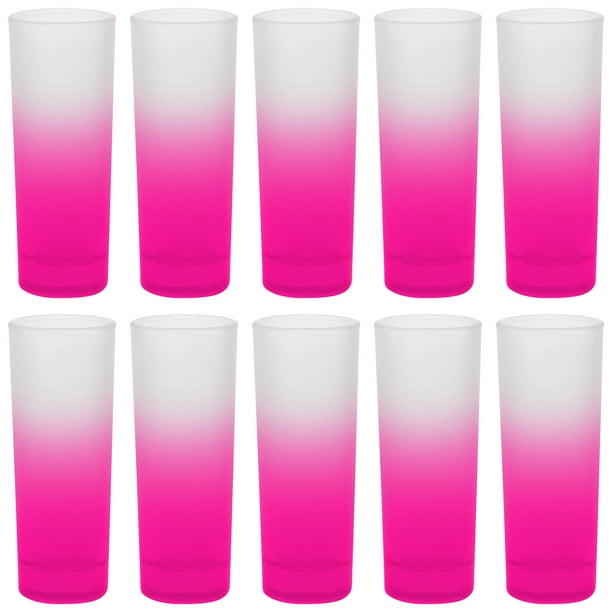 Colored and Frosted Tall Shot Glasses 2 oz. Set of 12, Bulk Pack ...